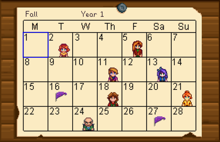 The Calendar in Stardew Valley: What You Need To Know – Stardew Guide