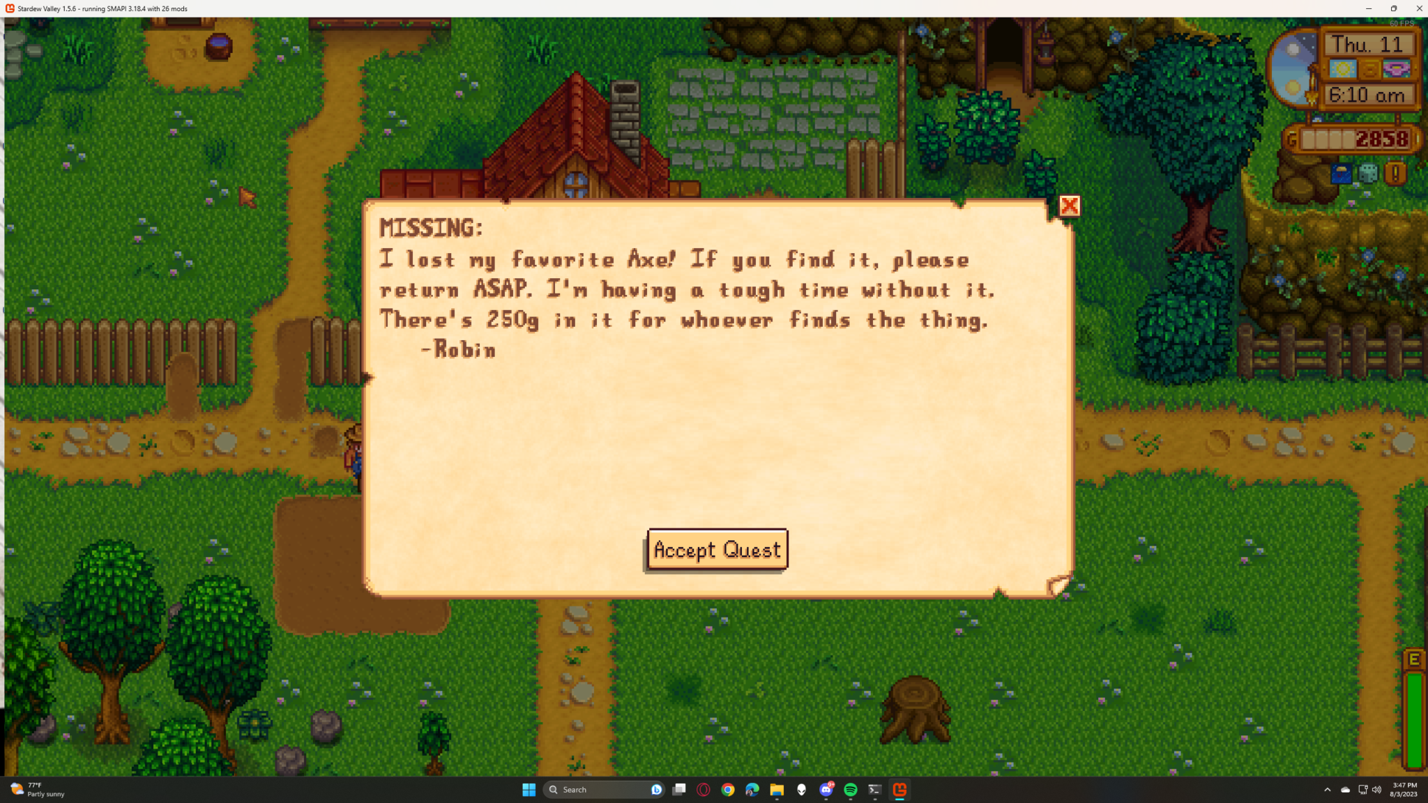 Robin’s Lost Axe Quest in Stardew Valley- Where and How To Find It ...